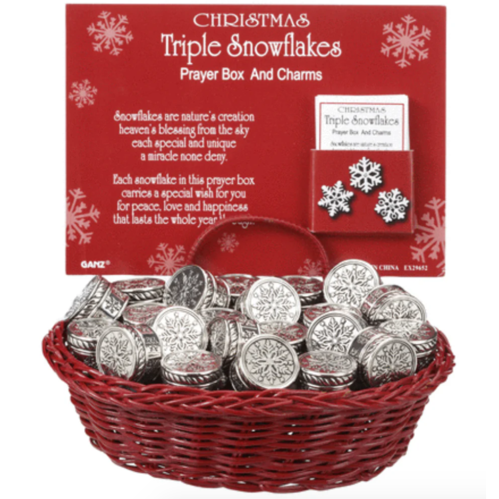 Triple Snowflake Prayer Box and Charms Canada | RetroFestive.ca