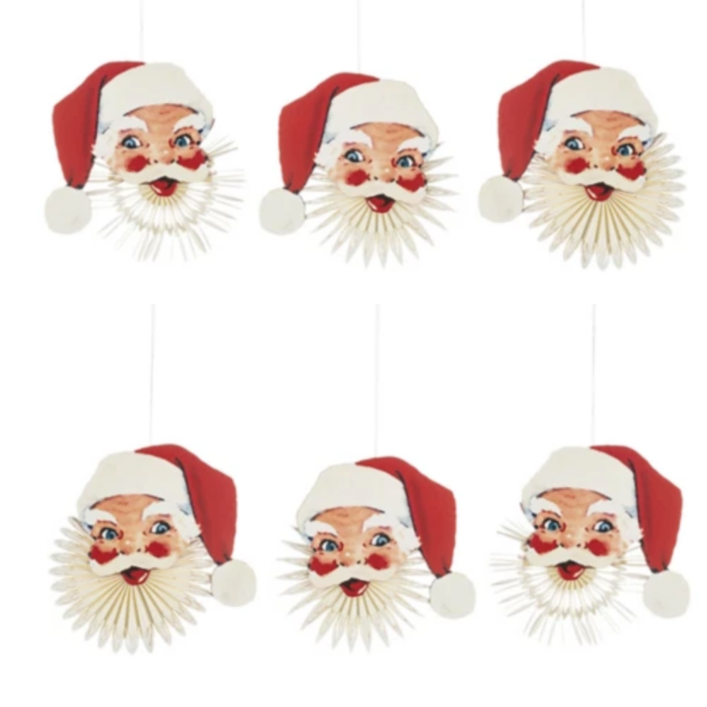 Santa Fan Ornament 6 Pack Canada | RetroFestive.ca