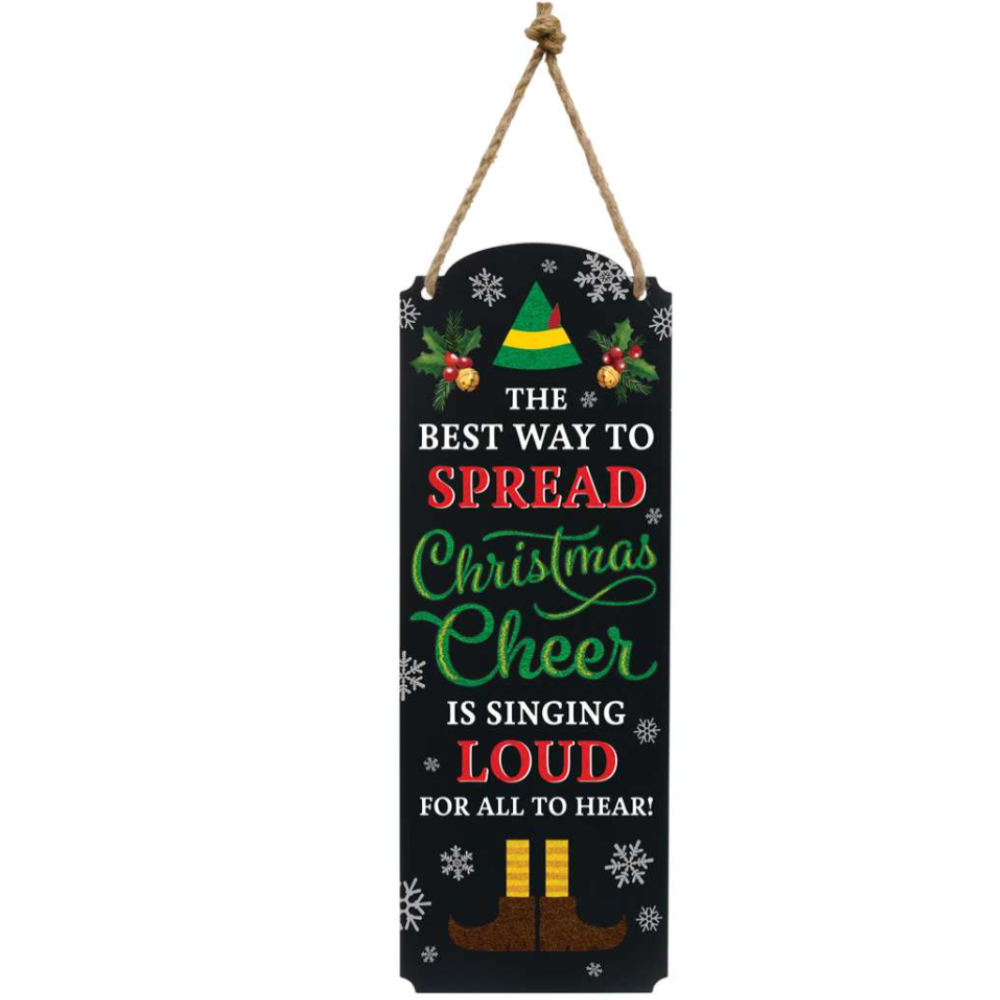 Elf Christmas Cheer Metal Sign Canada | RetroFestive.ca