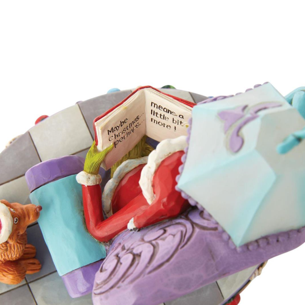 Grinch in Chair Reading Jim Shore Figure Canada | RetroFestive.ca