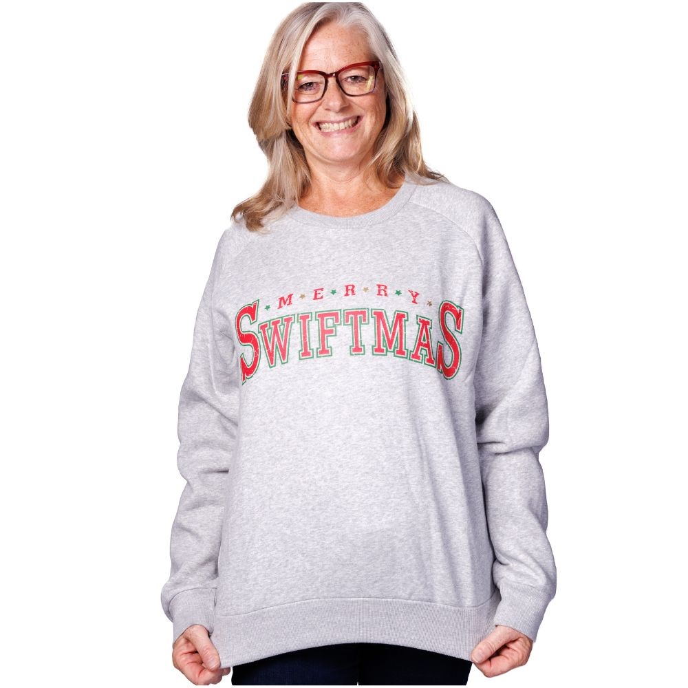 Merry Swiftmas Graphic Sweatshirt - Grey Canada | RetroFestive.ca
