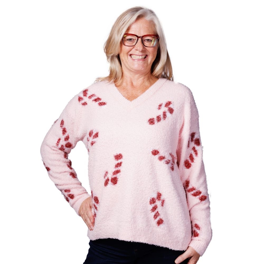 Sparkling Candy Cane Sweater Canada | RetroFestive.ca