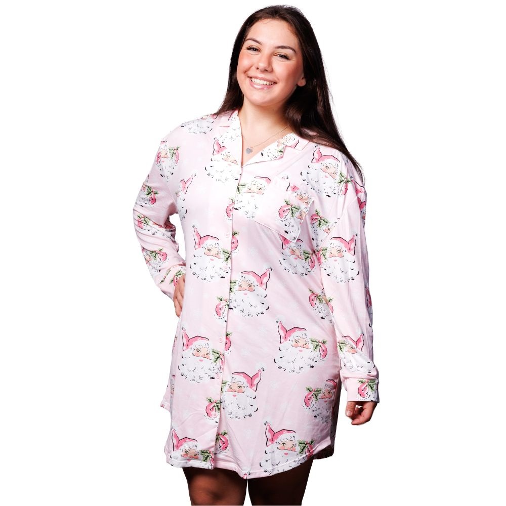 Vintage Saint Nick Long Sleeve Sleep Dress Canada | RetroFestive.ca