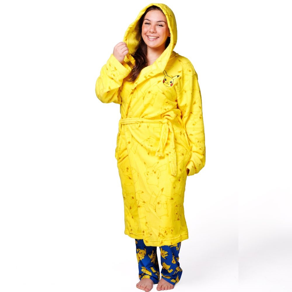 Pokemon Pikachu Men's Yellow Bath Robe Canada | RetroFestive.ca
