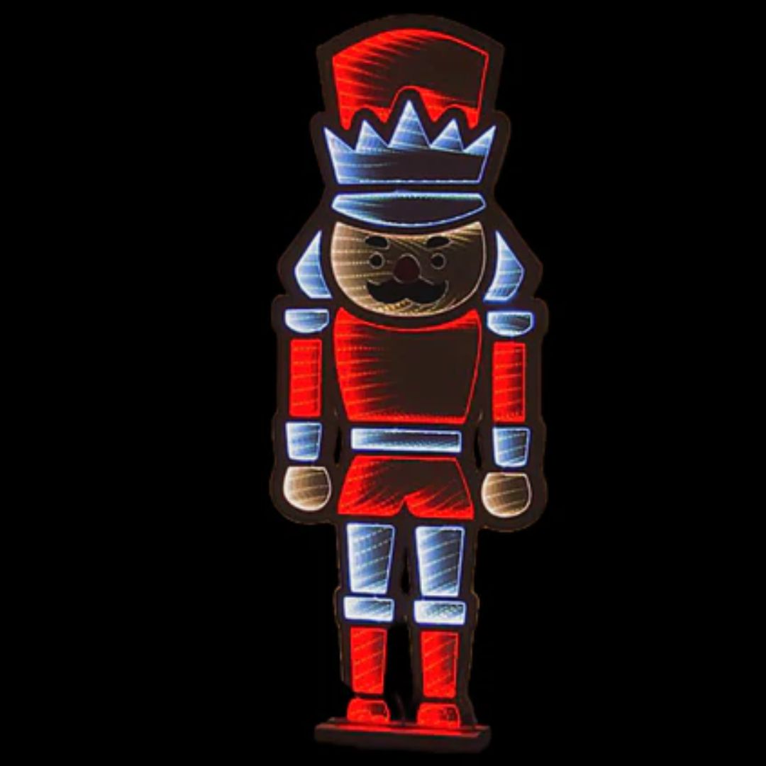 24-Inch Nutcracker LED Infinity Light with Base - RetroFestive.ca