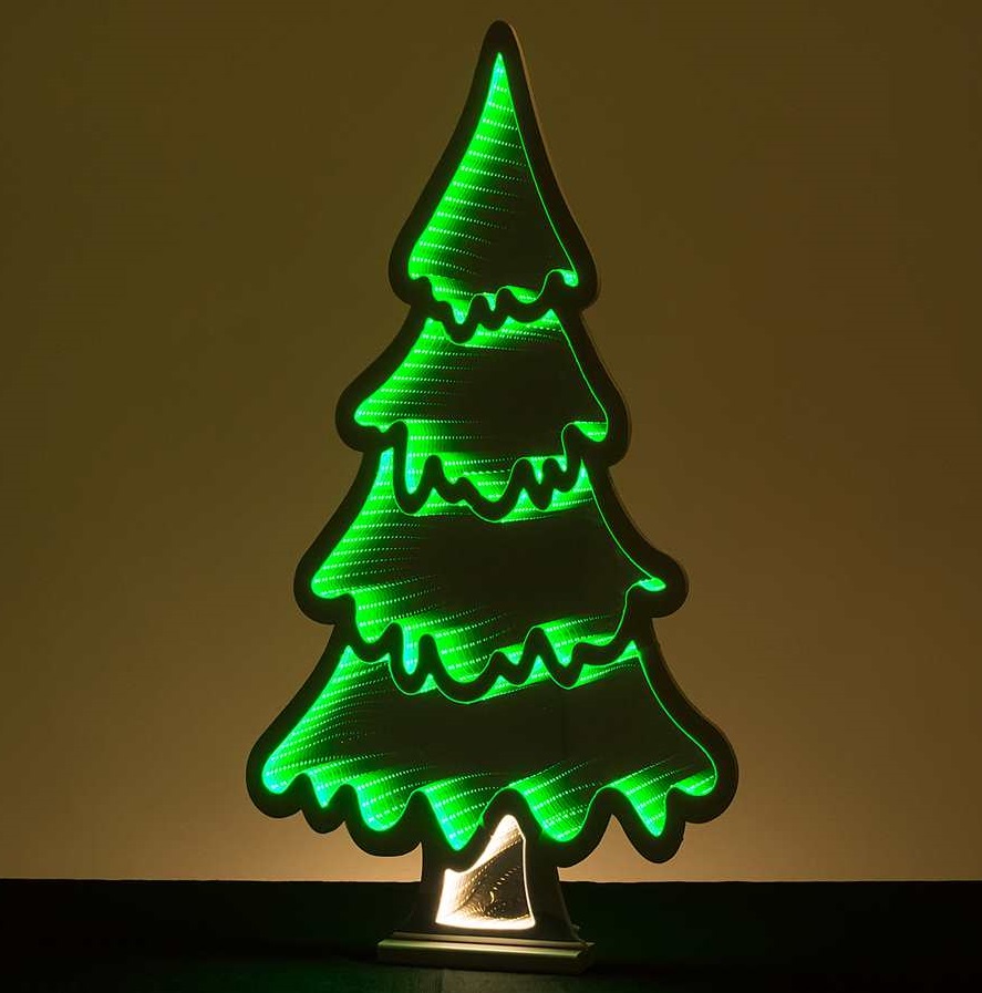 35-Inch Green Christmas Tree LED Infinity Light with Base - RetroFestive.ca