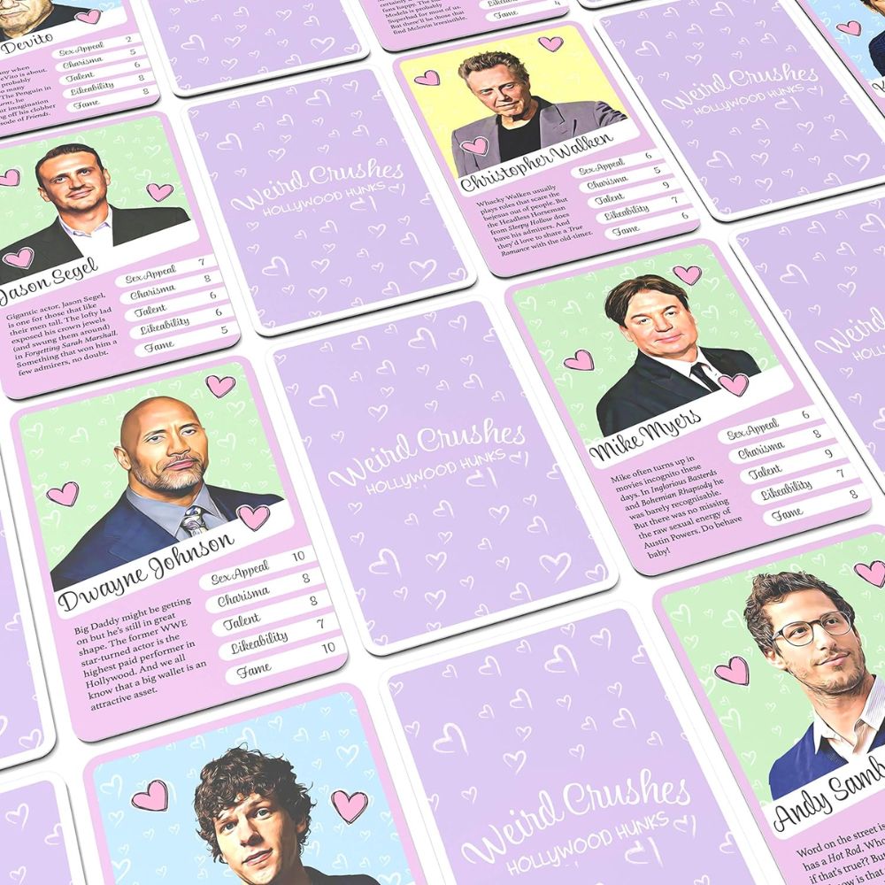 Weird Crushes - Hollywood Hunks Card Game - RetroFestive.ca