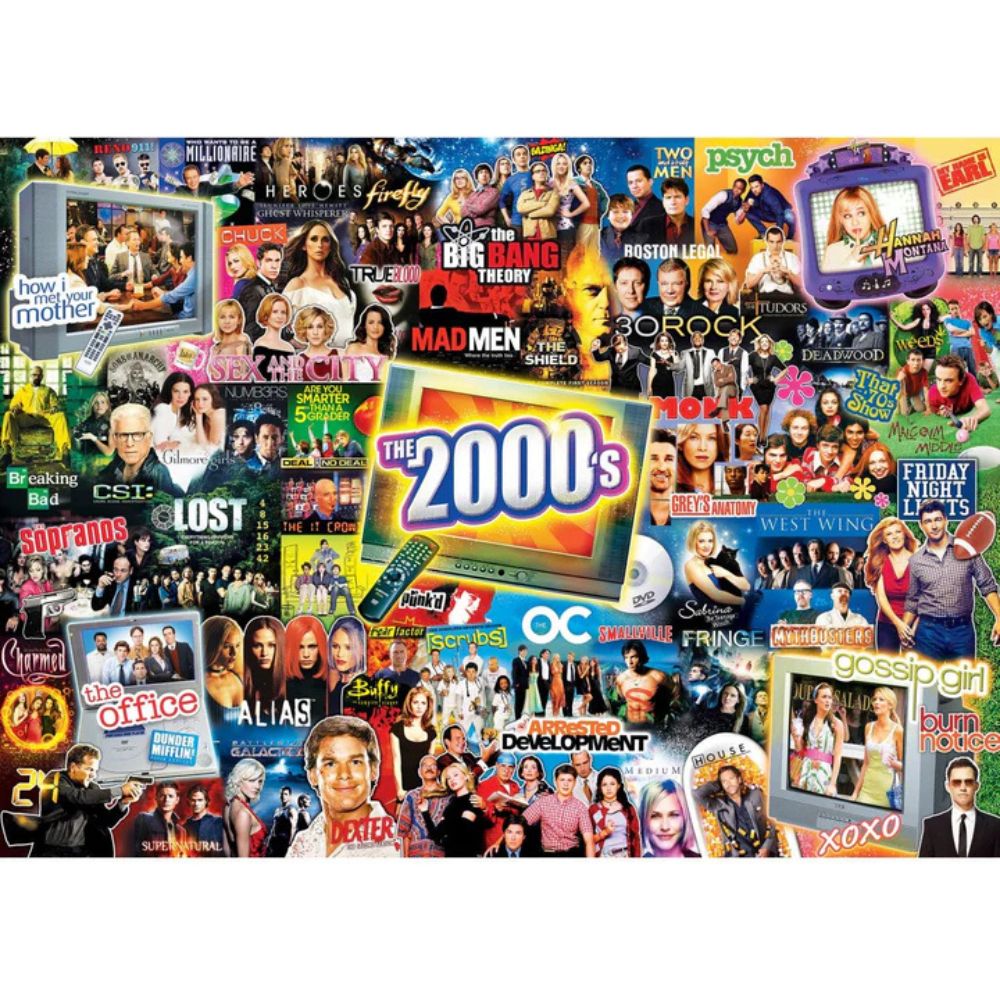 TV Time 2000s Shows 1000 Piece Puzzle - RetroFestive.ca