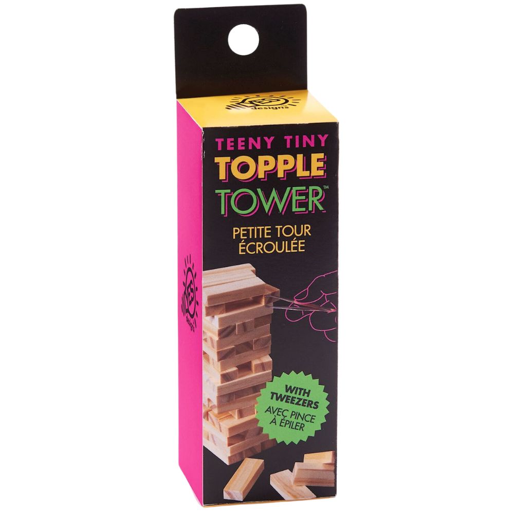 Teeny Tiny Topple Tower Game (with Tweezers) - RetroFestive.ca