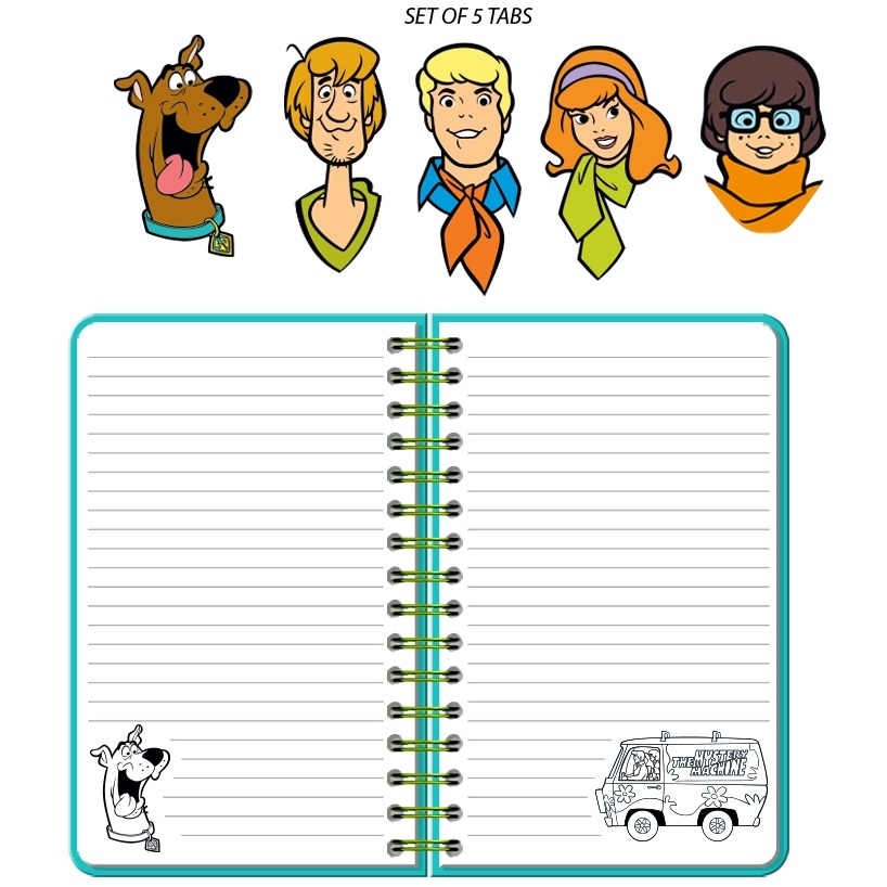 Scooby Doo Mystery Inc 8” X 5” Spiral Tabbed Notebook - RetroFestive.ca