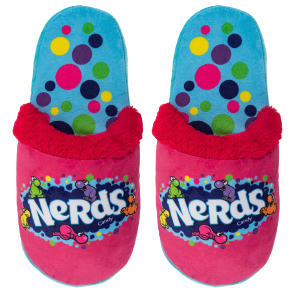 Nerds Fuzzy Slide Slippers Canada | RetroFestive.ca