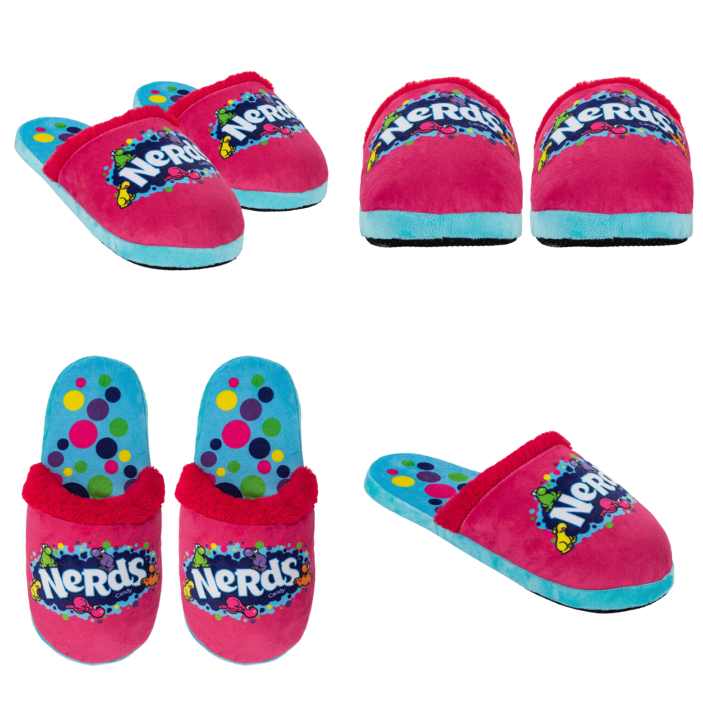 Nerds Fuzzy Slide Slippers Canada | RetroFestive.ca
