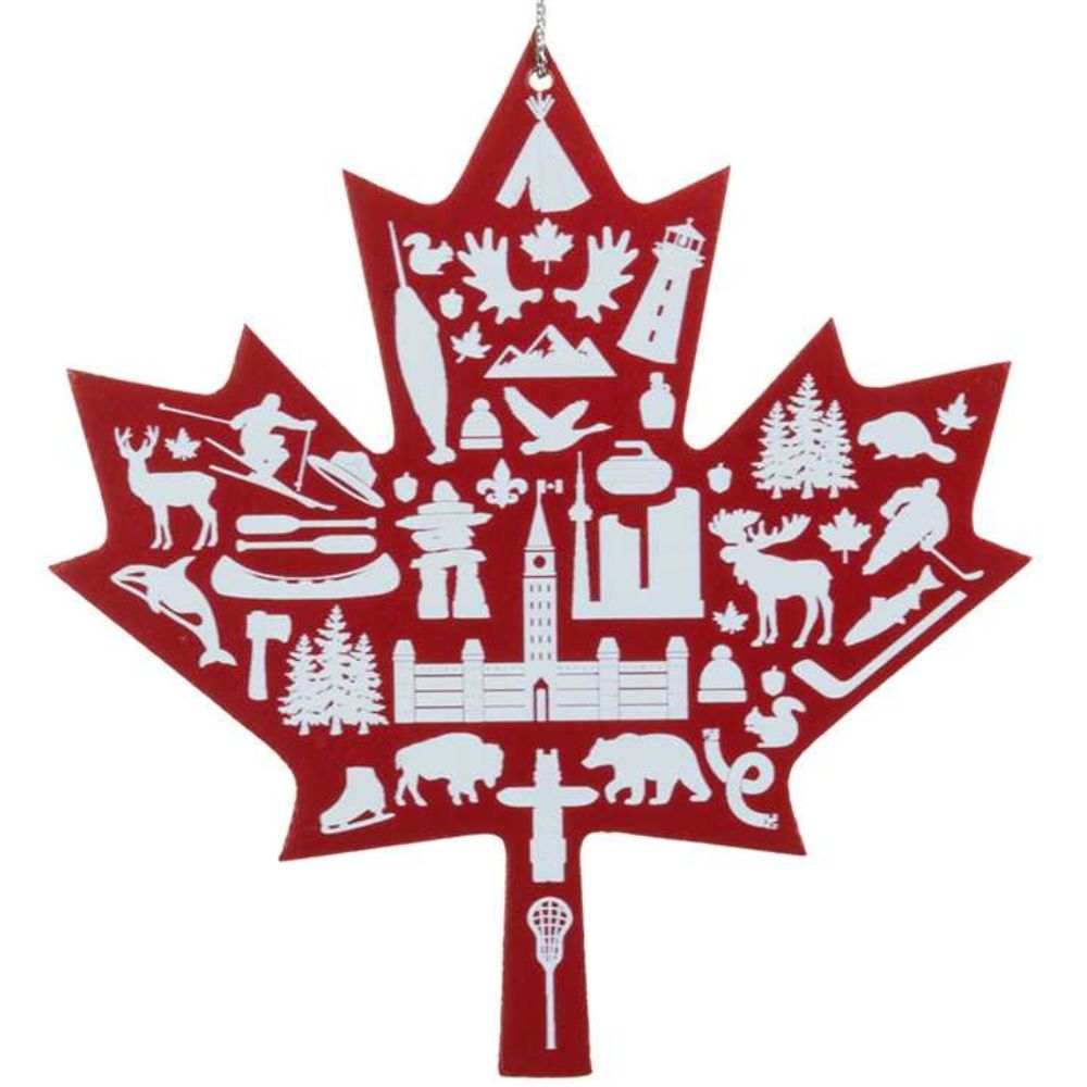 Canadian Maple Leaf Ornament - RetroFestive.ca