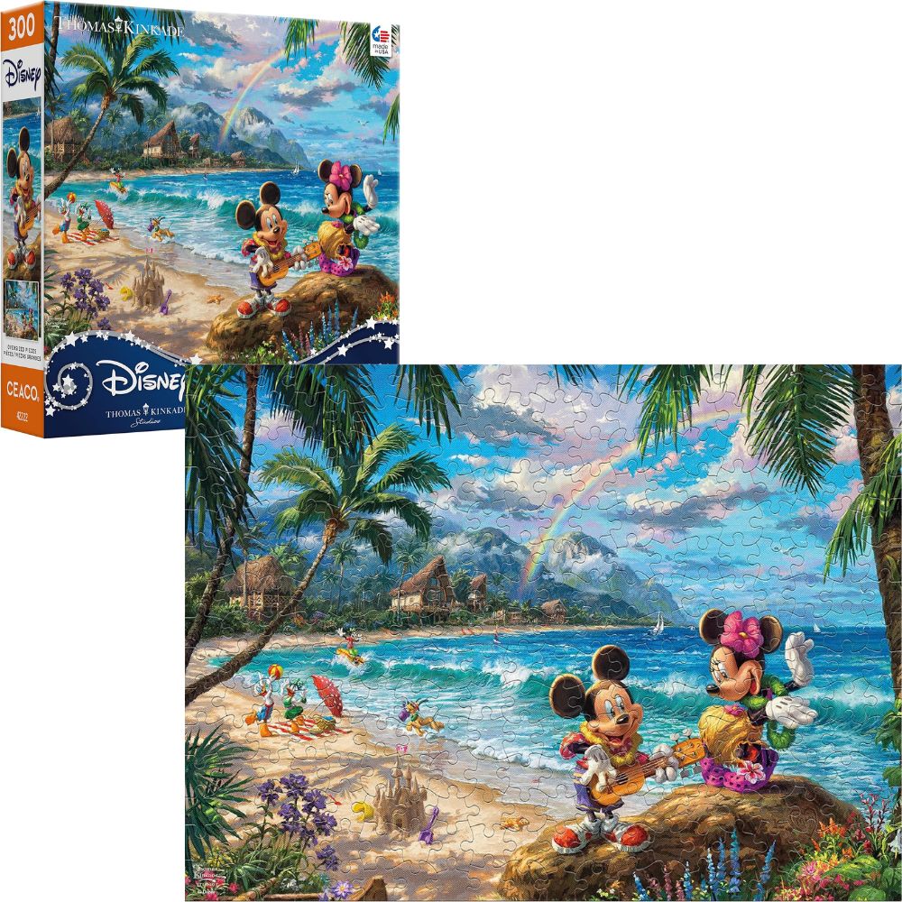 Aloha Mickey - Disney x Thomas Kinkade 300pc Puzzle - RetroFestive.ca