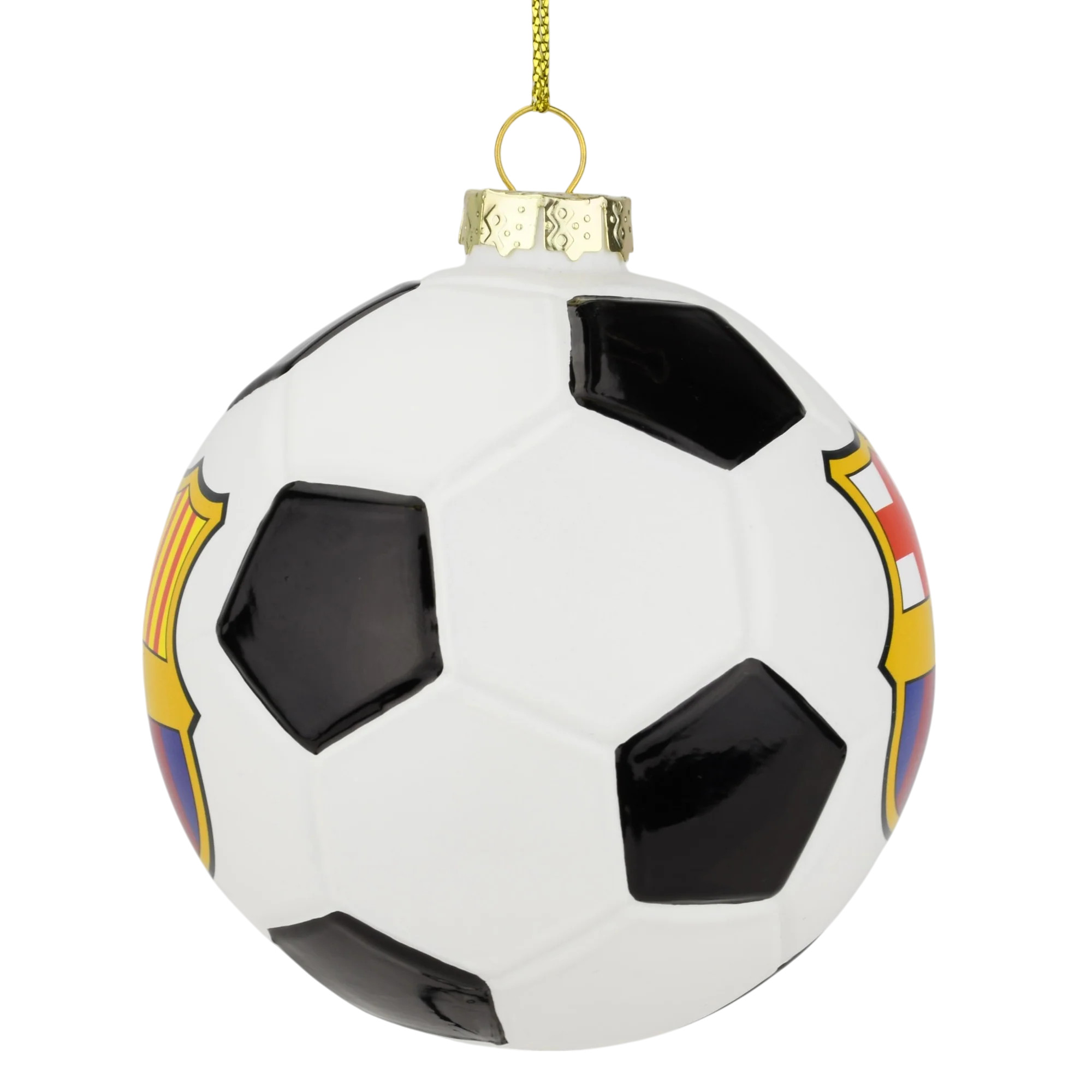 FC Barcelona Futbol Barça Glass Soccer Ball Tree Ornament