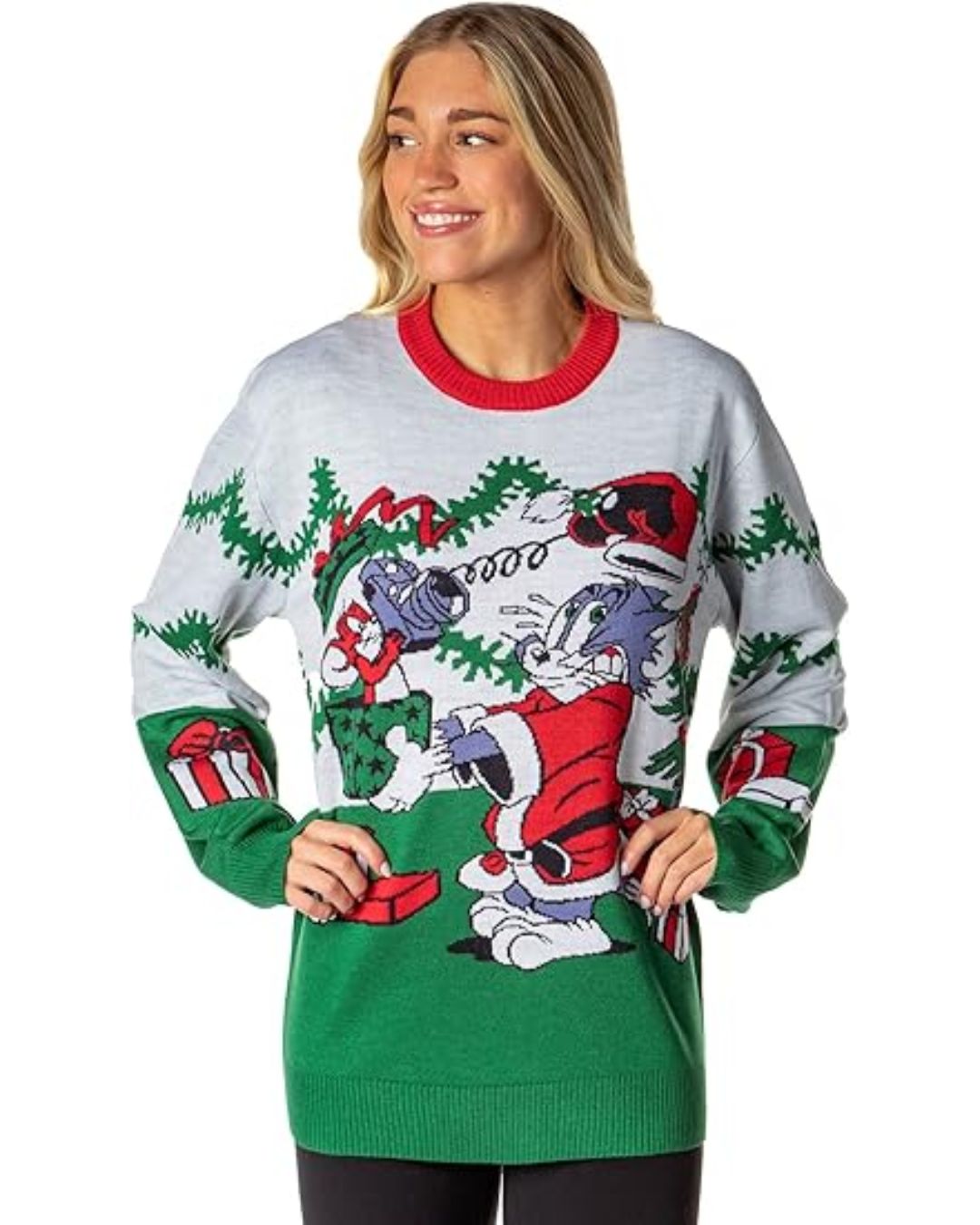 Tom and Jerry Surprise! Ugly Christmas Sweater - RetroFestive.ca