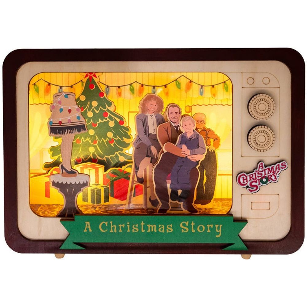 A Christmas Story 7-Inch Wooden Musical TV LED Tablepiece - RetroFestive.ca