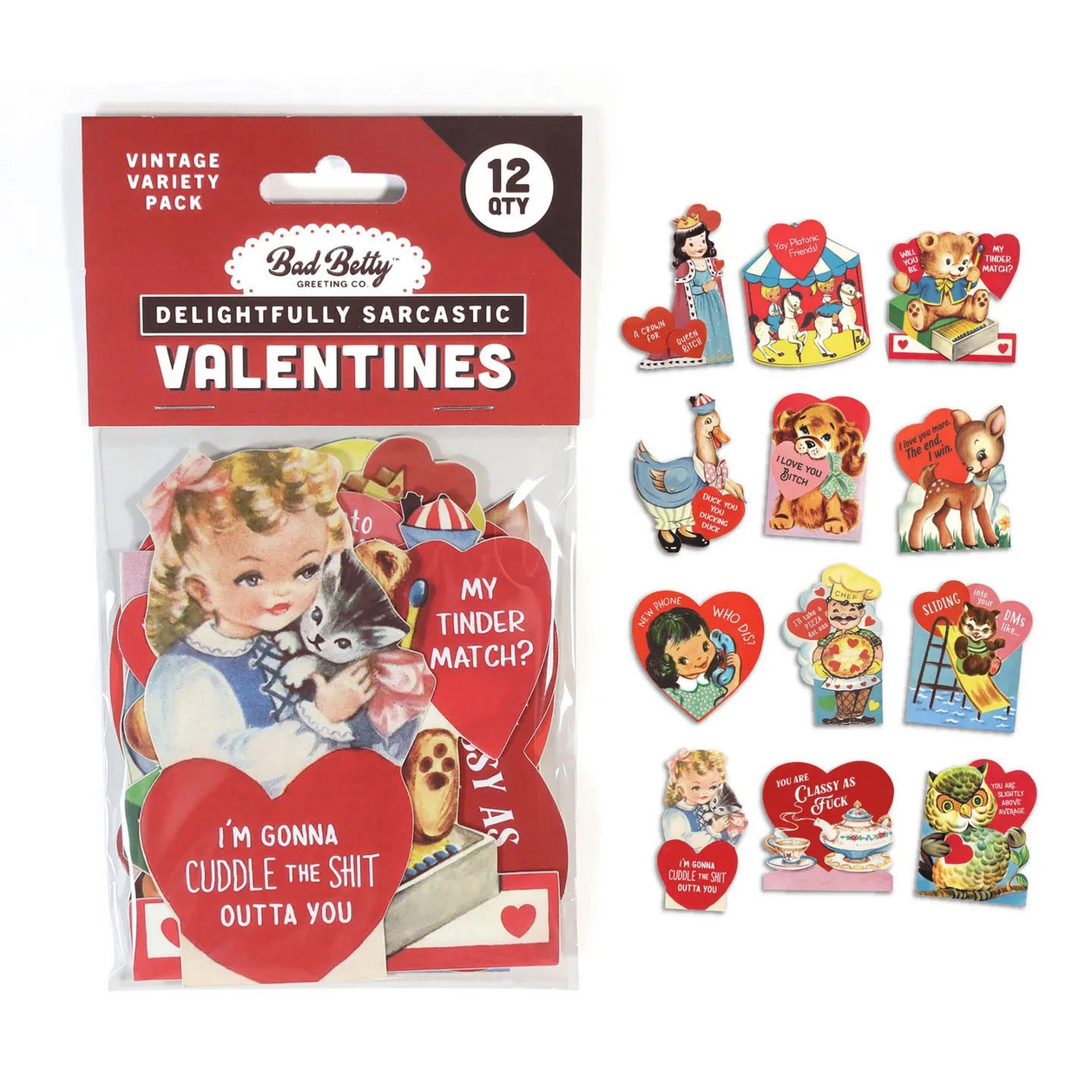 Sarcastic Valentine's Day Cards - Set of 12 Canada | RetroFestive.ca