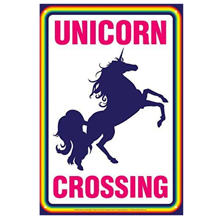 Unicorn Crossing Tin Sign - RetroFestive.ca