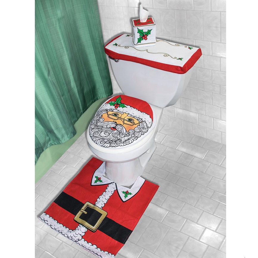 4-Piece Holiday Bathroom Toilet Décor Set - RetroFestive.ca