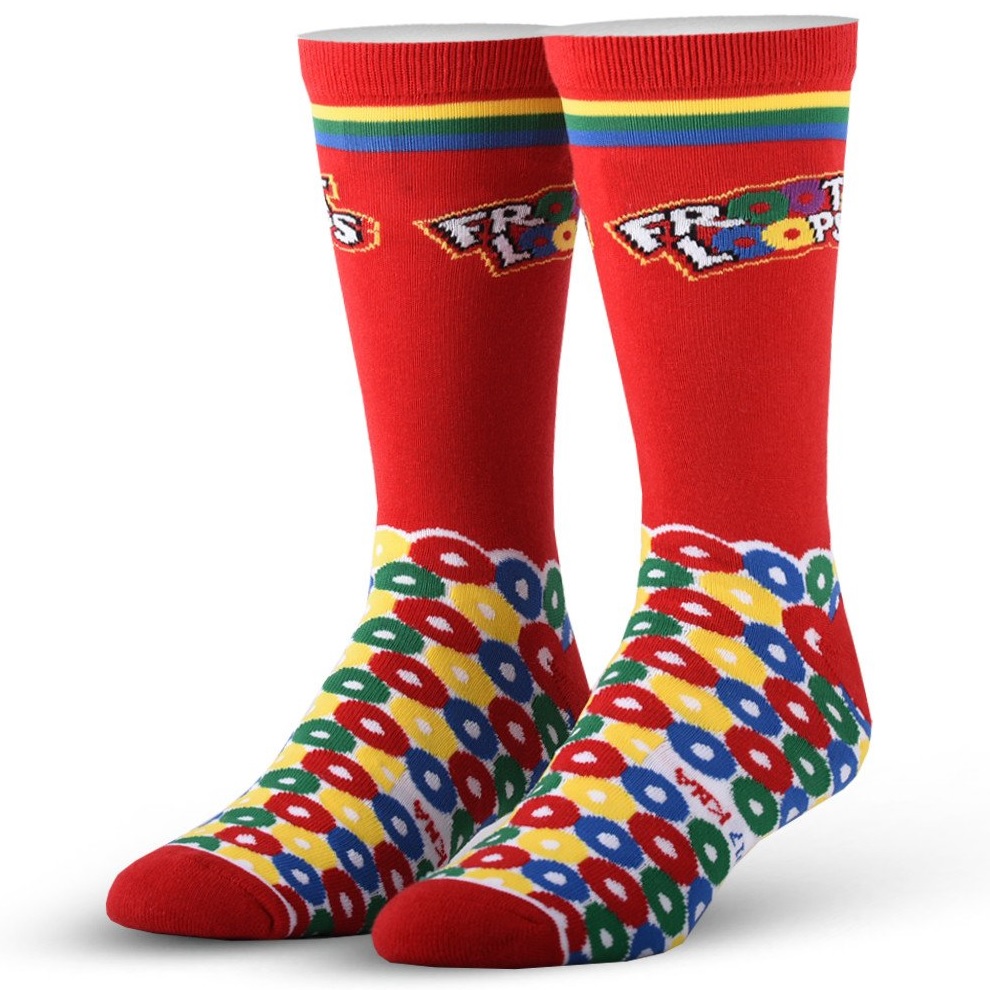 Froot Loops Knit Men's Crew Socks by Cool Socks - RetroFestive.ca