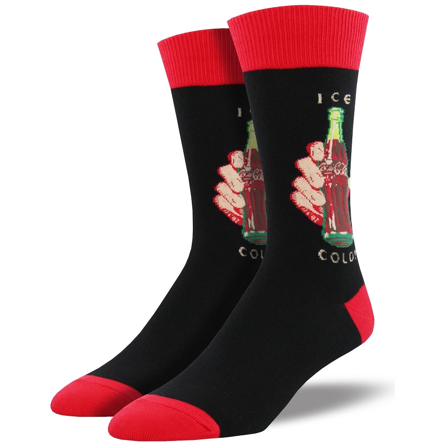 Ice Cold Coca-Cola Men's Crew Socks by Socksmith Canada - RetroFestive.ca