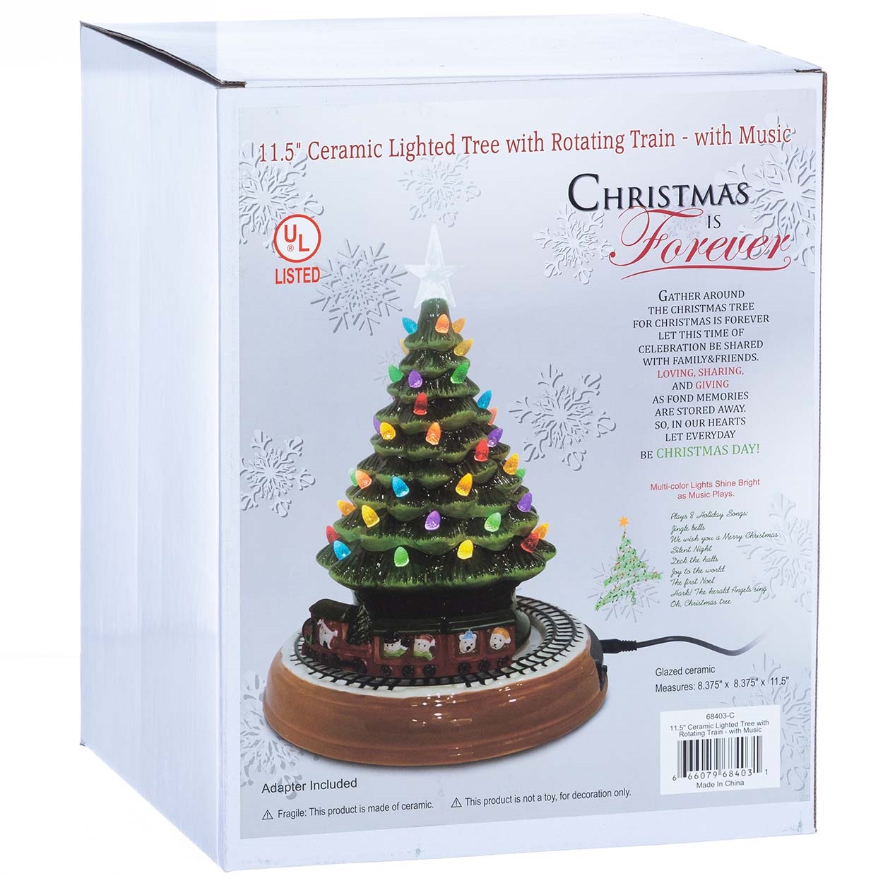 Lighted Ceramic Tree with Rotating Train & Music - RetroFestive.ca