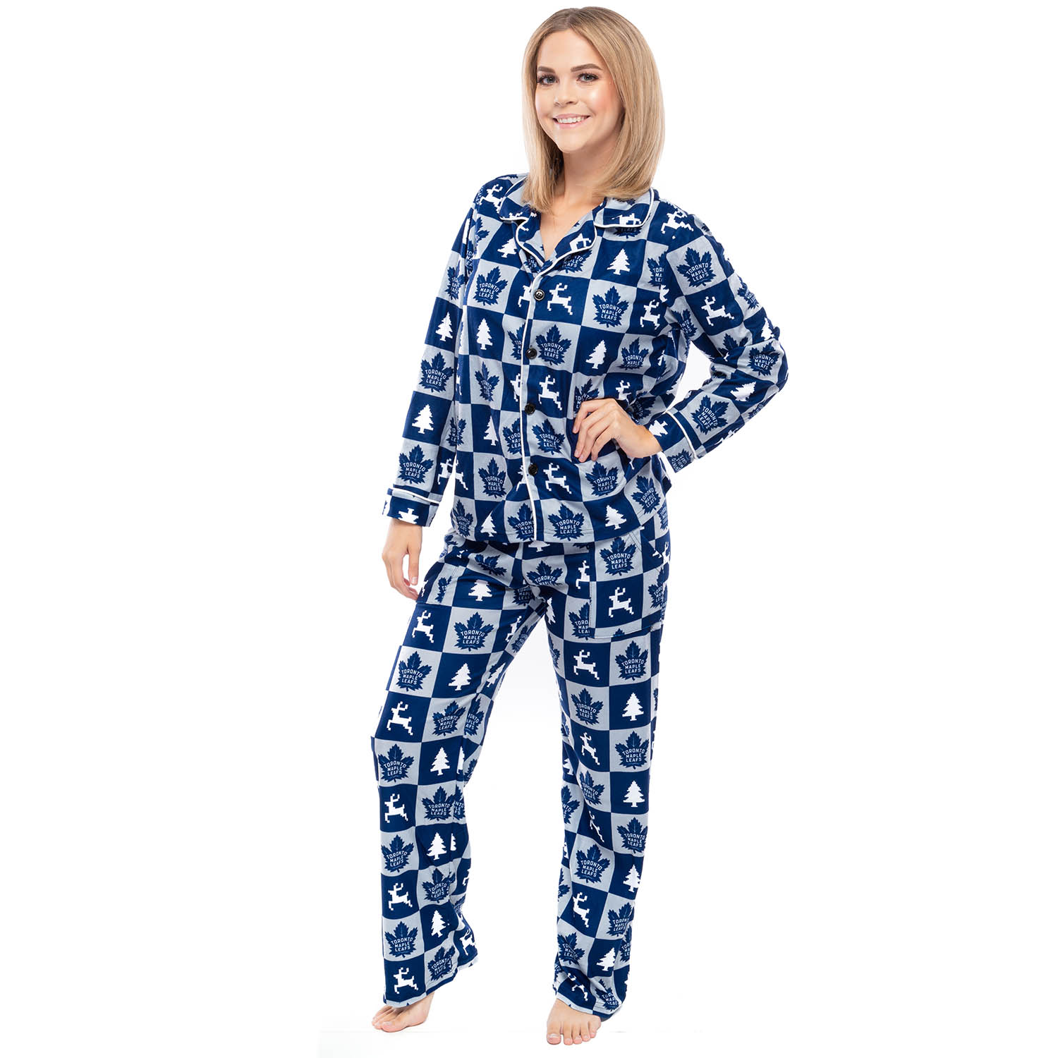Toronto Maple Leafs NHL Cozy Christmas Pajamas for Women | RetroFestive.ca