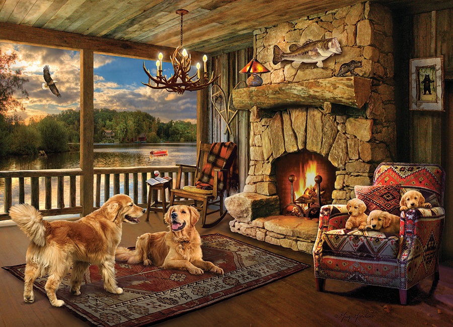Lakeside Cabin Jigsaw Puzzle by Cobble Hill | RetroFestive.ca