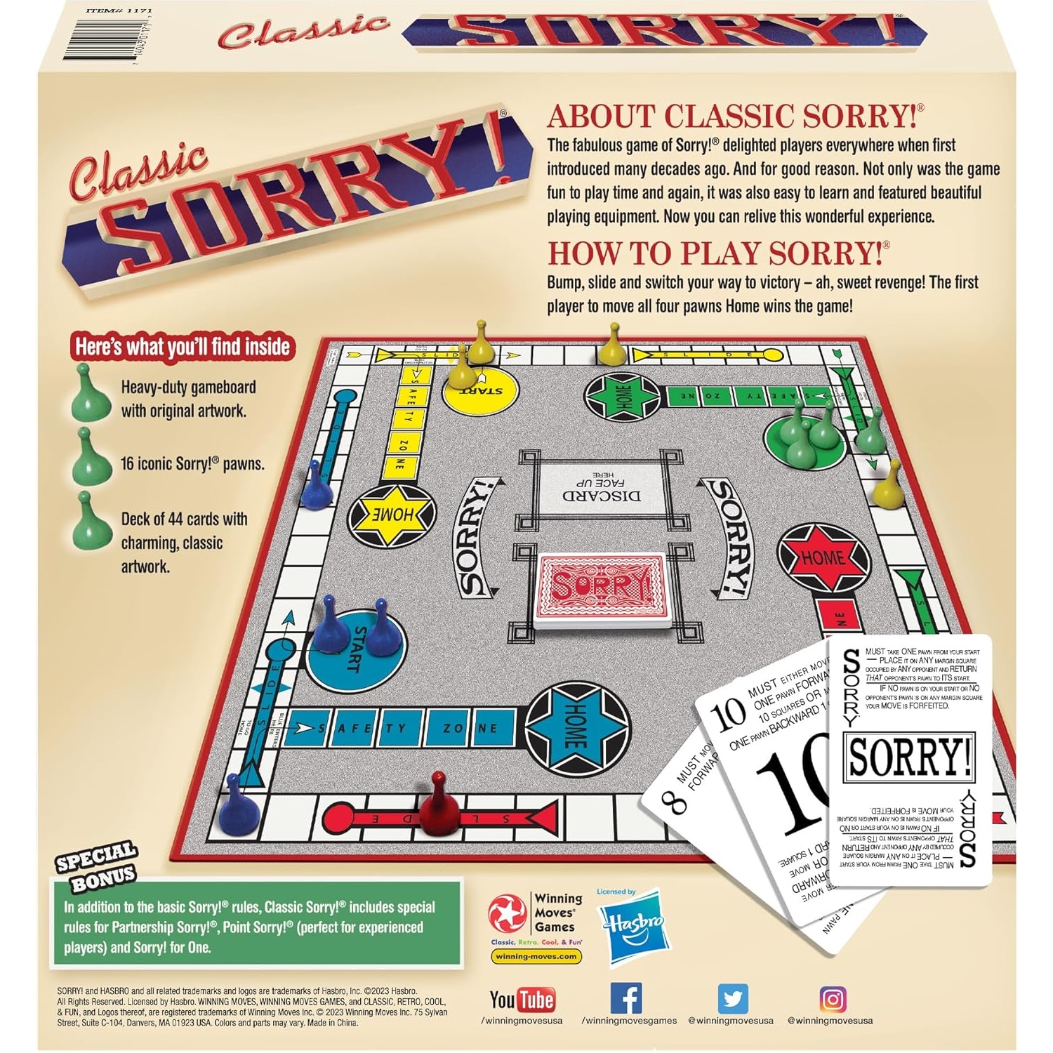 Classic Sorry! Board Game in Retro Box - RetroFestive.ca