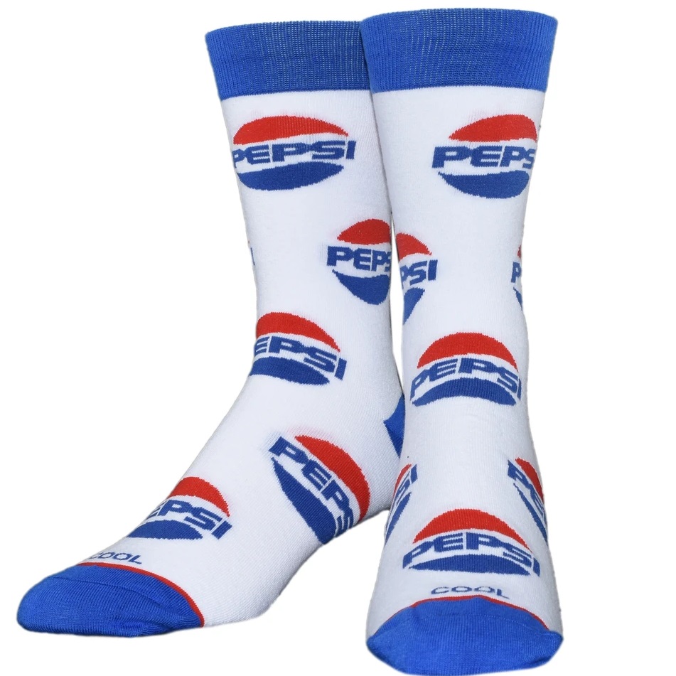 Pepsi All Over Men's Crew Socks by Cool Socks - RetroFestive.ca