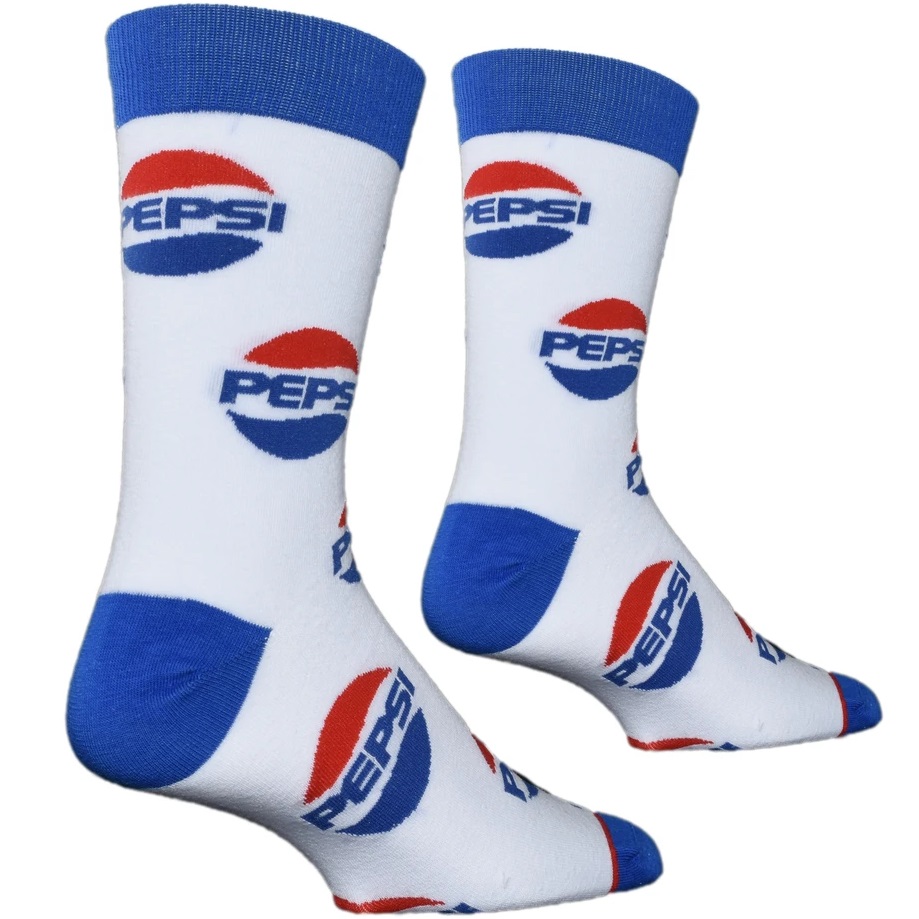 Pepsi All Over Men's Crew Socks by Cool Socks - RetroFestive.ca