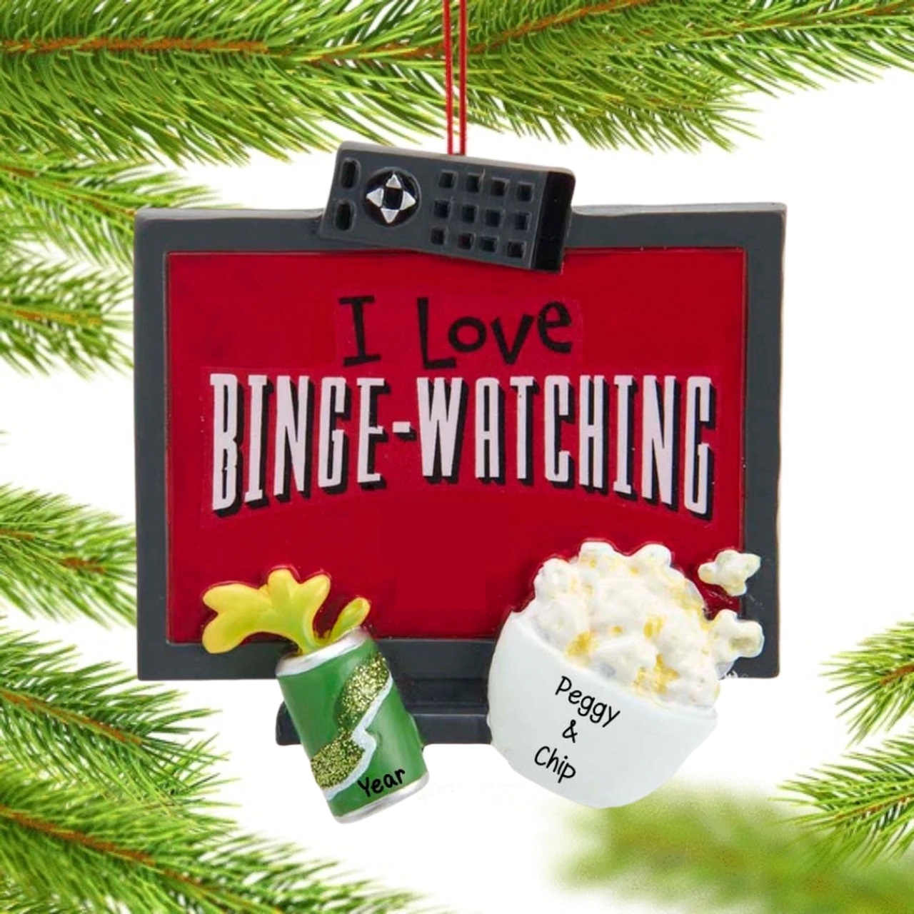 I Love Binge Watching Personalized Ornament - RetroFestive.ca