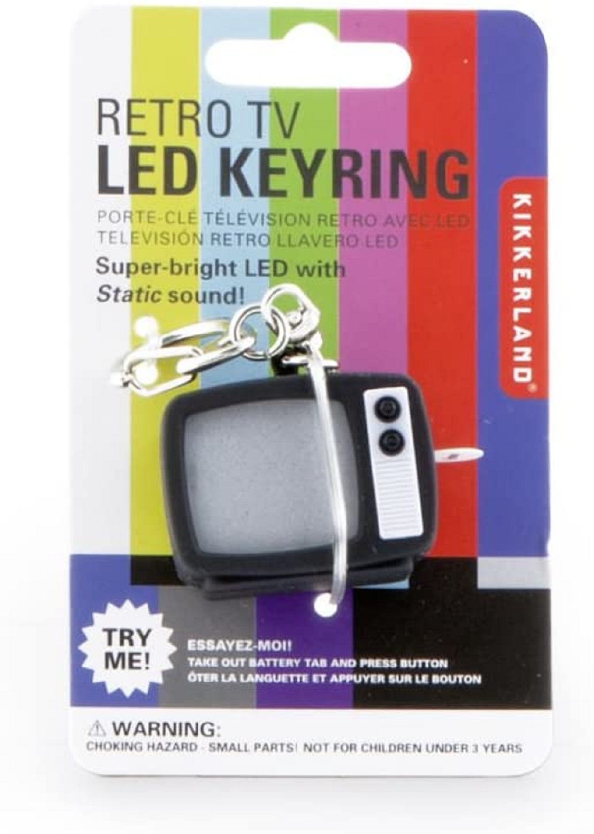 Retro Static TV LED Keychain with Sound - RetroFestive.ca