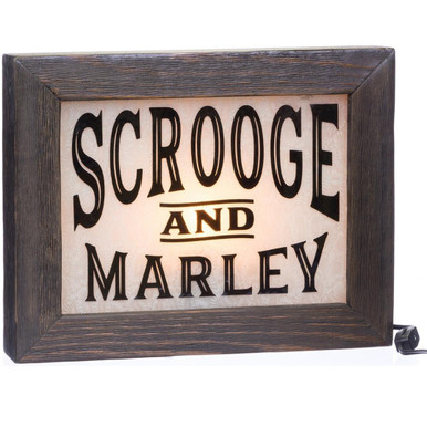 A Christmas Carol Scrooge and Marley Boxed Lighted Sign - RetroFestive.ca