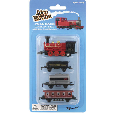 Locomotion Pull-Back Train Set - RetroFestive.ca