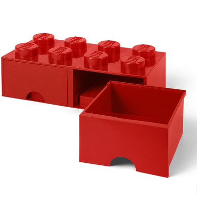 LEGO 8-Stud Red Storage Brick Drawer - RetroFestive.ca