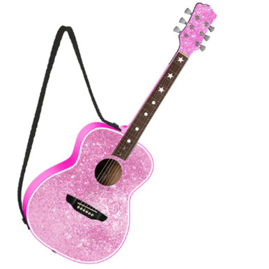 Swiftie Pink Glitter Guitar Christmas Ornament - RetroFestive.ca