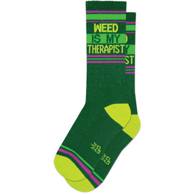 Weed Is My Therapist Gym Crew Socks - RetroFestive.ca