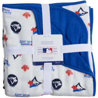 Toronto Blue Jays Reversable Muslin Baby Blanket - RetroFestive.ca