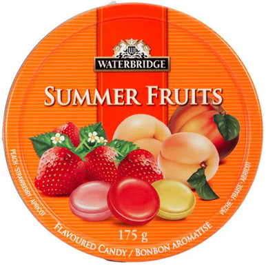 Waterbridge Summer Fruit Candy Tin - British Import - RetroFestive.ca