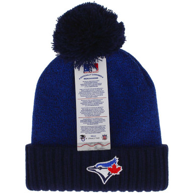Toronto Blue Jays Adult Knit Toque with Pom Pom - RetroFestive.ca