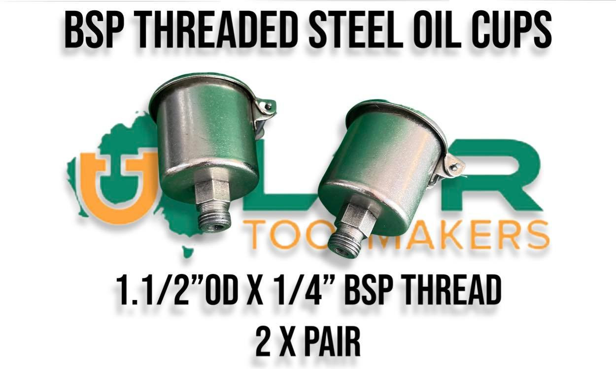 LPR Toolmakers - BSP Threaded Steel Oil Cups [1/2" - 2" OD]