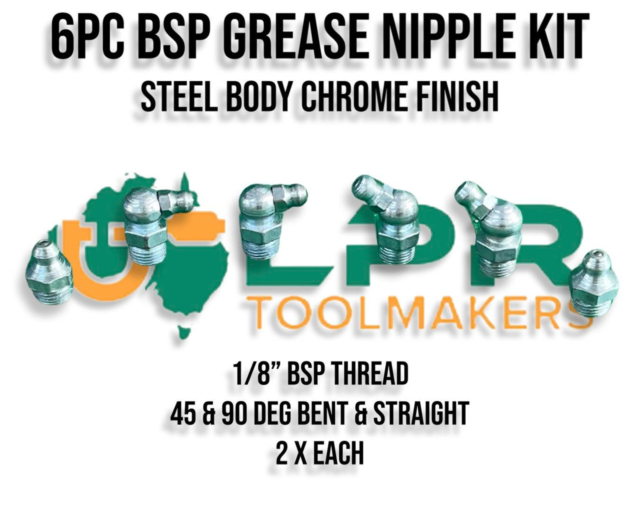 LPR Toolmakers - BSP Grease Nipple Packs [6pc 1/8" or 1/4" Thread]