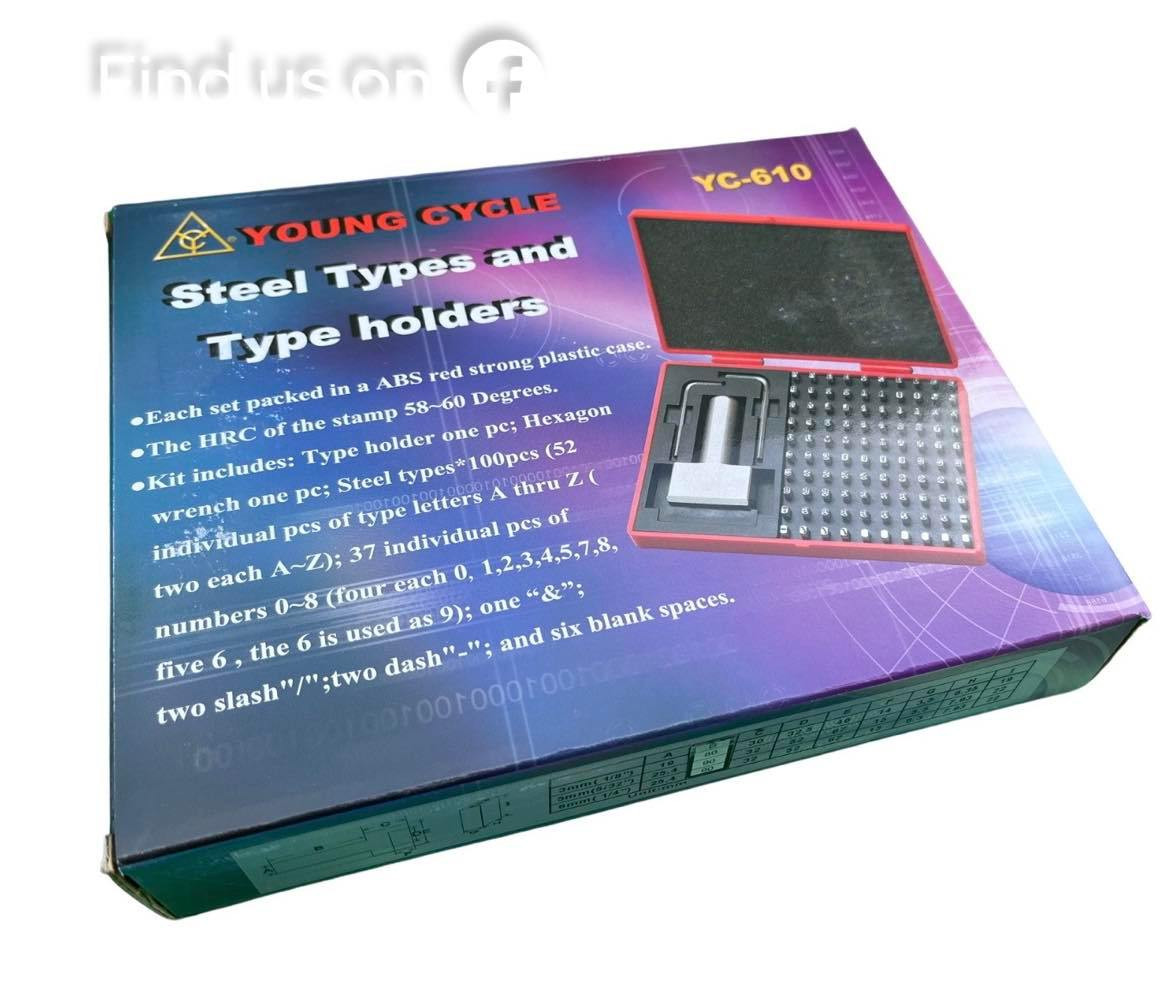 3mm Metal Stamp Type Set (100pc) - Includes Holder [Best Quality] - LPR ...
