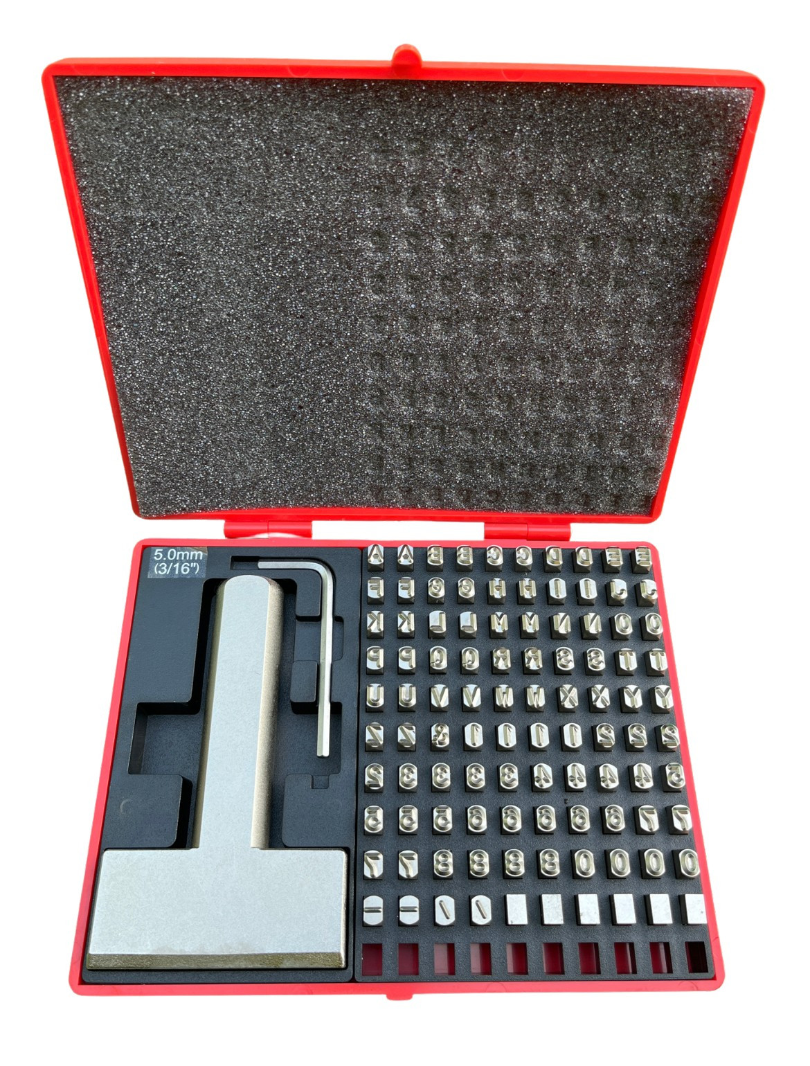 5mm Metal Stamp Type Set (100pc) - Includes Holder [Best Quality] - LPR ...