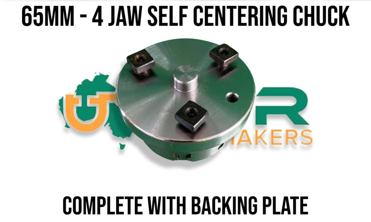 LPR Toolmakers - 65mm 4 Jaw self centering Chuck with backing plate