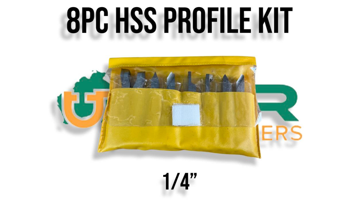 LPR Toolmakers - 8pc HSS Profile Cutter Set - In Pouch [1/4"]