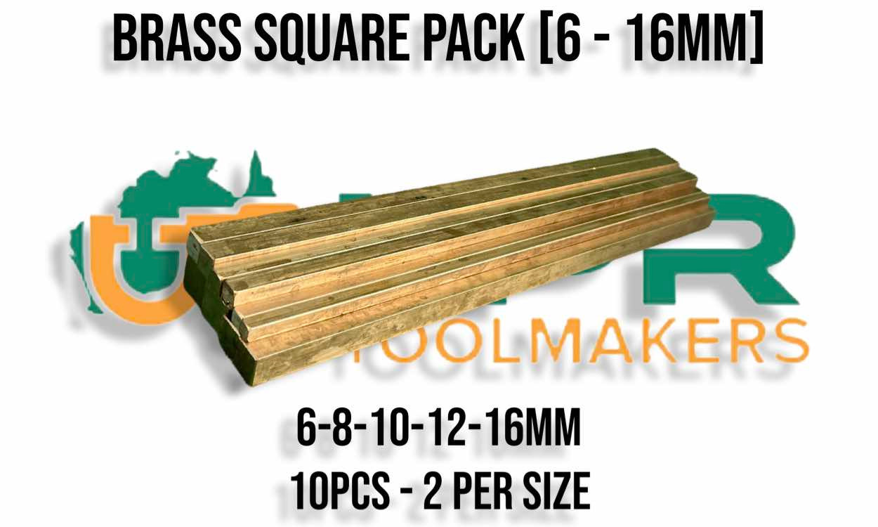 LPR Toolmakers - Solid Square Brass Bar Pack - 10pc [6-16mm]