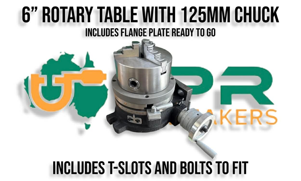 LPR Toolmakers - Rotary Table 6" with mounted 125mm 3 jaw Chuck all ...